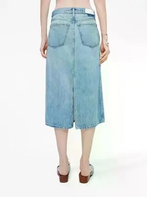 RE/DONE Low Rider Midi Denim Skirt