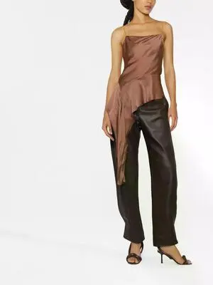 Helmut Lang Asymmetric Draped Satin Top