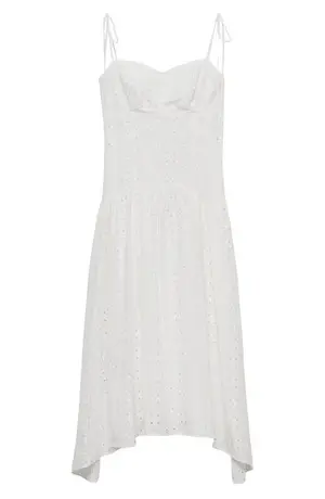 Mango Cotton Eyelet Midi Dress