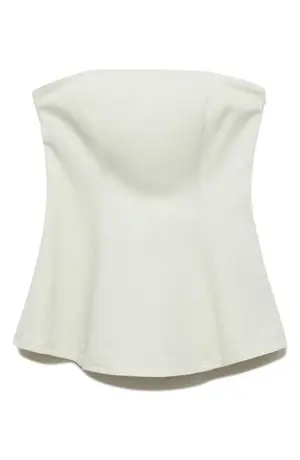 Mango Strapless Flared Top