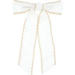 L. Erickson Holland Bow Barrette - Tan/white