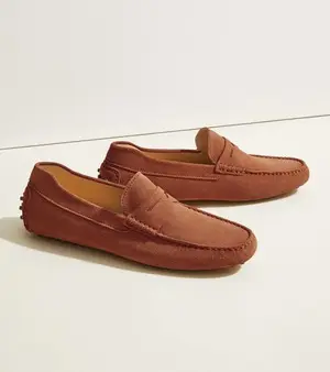 Jack Erwin Parker Suede Driving Loafer - Terracotta Suede