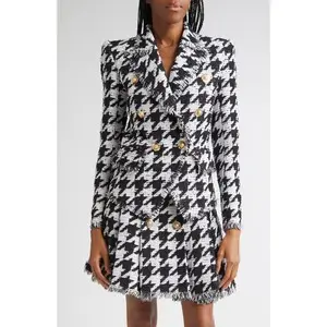 Balmain Houndstooth Fringe Jacket