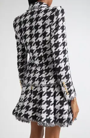 Balmain Houndstooth Fringe Jacket