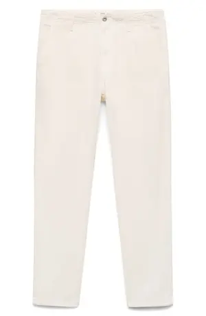 Mango Slant Pocket Straight Leg Jeans - Off White