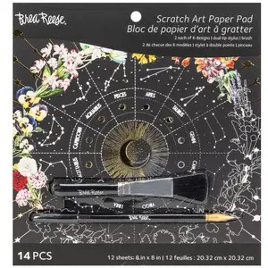 BREA REESE Celestial Scratch Art Paper Pad - Multicolored