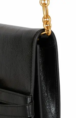 Balmain Crinkled Leather Wallet With Shuffle Chain - Black