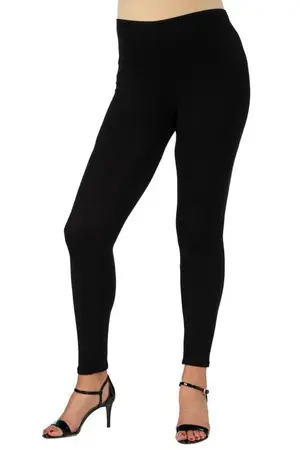24SEVEN COMFORT APPAREL Maternity Stretch Ankle Length Leggings - Black