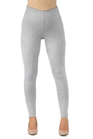 24SEVEN COMFORT APPAREL Maternity Stretch Ankle Length Leggings - Heather