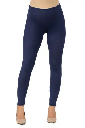 24SEVEN COMFORT APPAREL Maternity Stretch Ankle Length Leggings - Navy