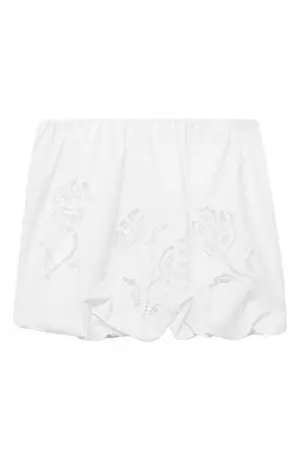 Mango Embroidered Bubble Hem Skirt