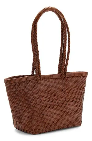 Mango Braided Shoulder Bag - Leather