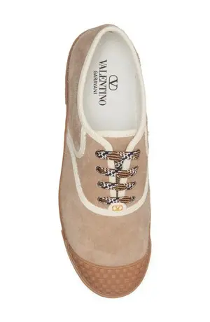 Valentino Garavani Vlogo Leather And Textile Sneakers