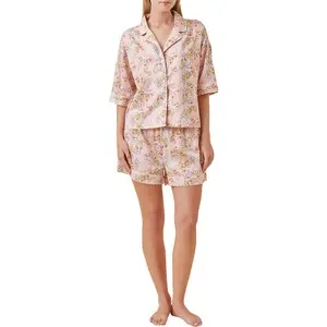 PAPINELLE Molly Cotton Sateen Short Pajamas - Pink