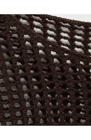 Mango Open Stitch Cotton Sweater - Chocolate