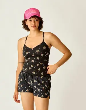 Carve Designs Stinson Tankini Black Floret