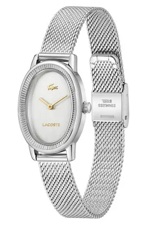 Lacoste Parisienne Mesh Strap Watch - Silver