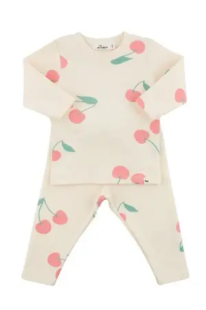 OH BABY! Two-piece Set With Cherry Print - Milk