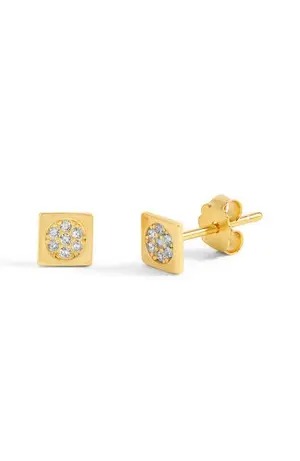 MAZIN JEWELS Pave Circle Stud Earrings - Gold