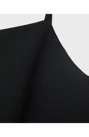 Mango Button-back Cropped Camisole - Black