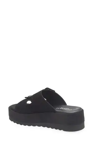 Cordani Karson 2 Platform Slide Sandal - Black Suede