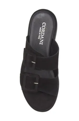 Cordani Karson 2 Platform Slide Sandal - Black Suede