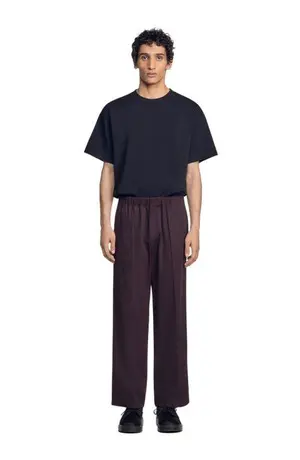 Sandro Elasticated Wide-leg Cotton Trousers - Chocolate