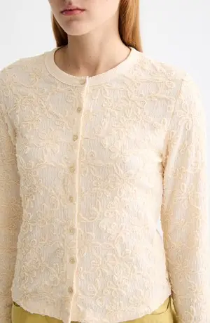 Scotch & Soda Soutache Knit Button-up Shirt - Eggnog