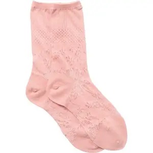 Natori Floral Fields Crew Socks - Blush