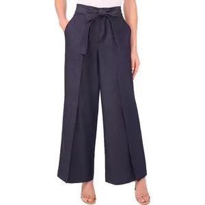 CECE DUPRAZ Tie Waist Wide Leg Jeans - Classic Navy
