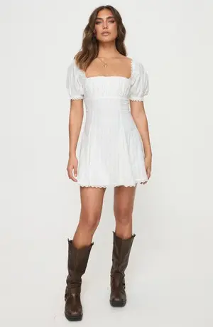 Princess Polly Rabatia Swiss Dot Mini Dress