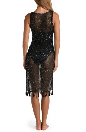 SUNSHINE 79 Shine Open Stitch Cover-up Dress - Black