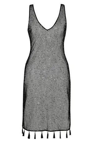 SUNSHINE 79 Shine Open Stitch Cover-up Dress - Black