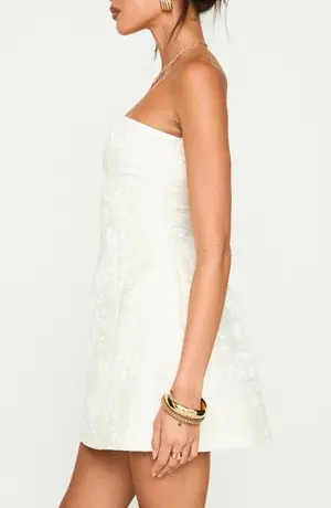 Princess Polly Heaven Sent Strapless Mini Dress - White