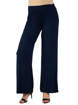 24SEVEN COMFORT APPAREL Maternity Palazzo Pants - Navy