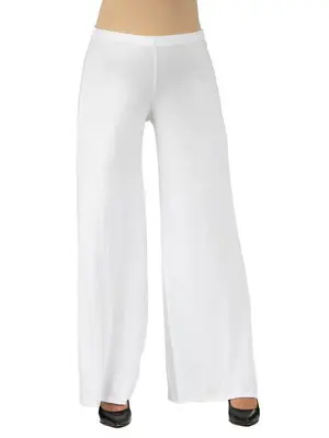 24SEVEN COMFORT APPAREL Maternity Palazzo Pants - White