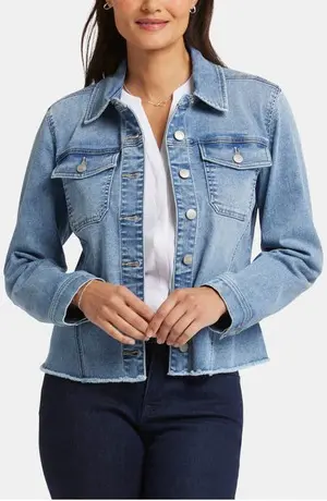 NYDJ Frayed Hem Denim Jacket - Lakefront