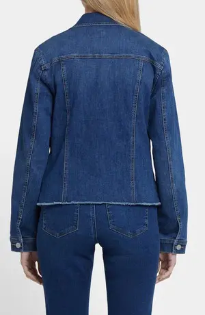 NYDJ Frayed Hem Denim Jacket - Rio Rapids