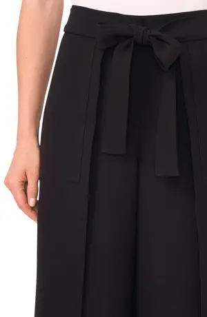 CECE DUPRAZ Tie Waist Crop Wide Leg Trousers