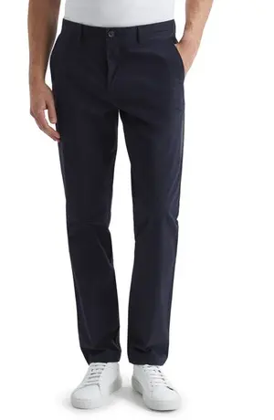 REISS Pitch Stretch Cotton Pants - Navy