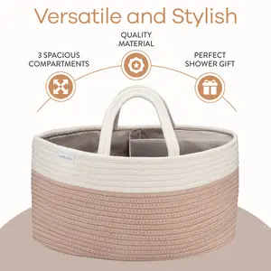 COMFY CUBS Rope Diaper Caddy - Blush
