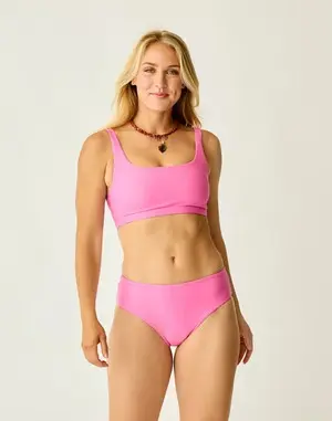 Carve Designs Pipa High Rise Bikini Bottom Hot Pink