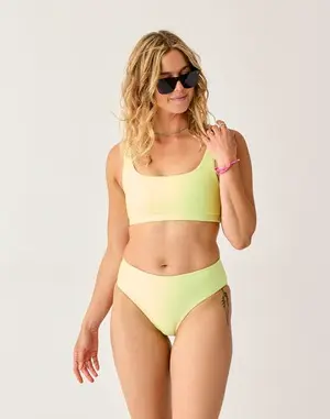 Carve Designs Pipa High Rise Bikini Bottom Limeade