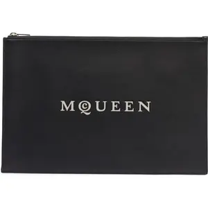 Alexander McQueen Leather Pouch - Black/bone/silver