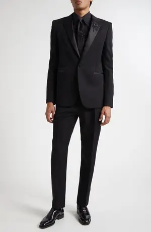Alexander McQueen Sailor Tattoo Rose Wool Dinner Jacket