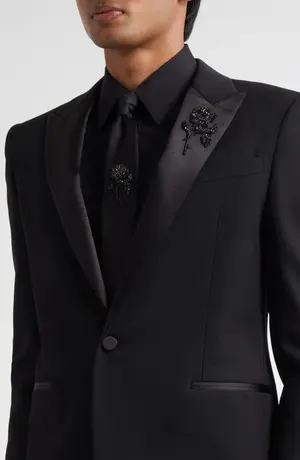 Alexander McQueen Sailor Tattoo Rose Wool Dinner Jacket