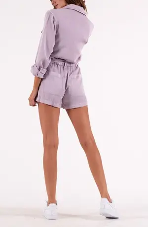 Pam & Gela Cargo Romper With Tie Waist