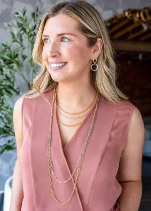 GOLDIE HOME Delicate Long Layering Chain Necklace - Silver