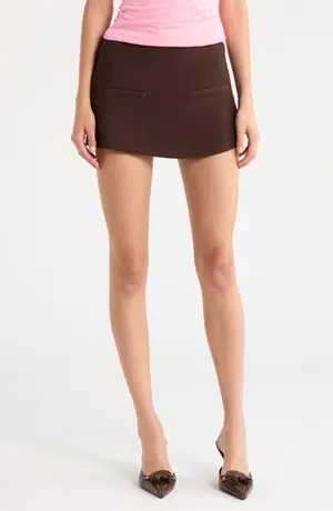 Princess Polly Anette Faux Pocket Skort - Chocolate
