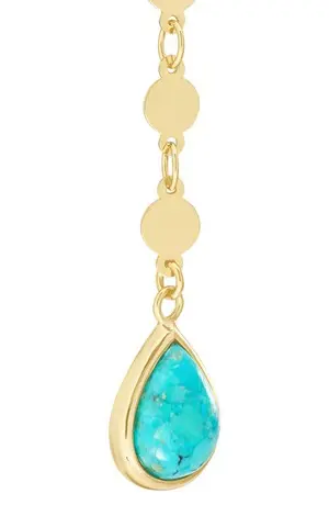 ATHRA LUXE Flat Disc Turquoise Drop Earrings